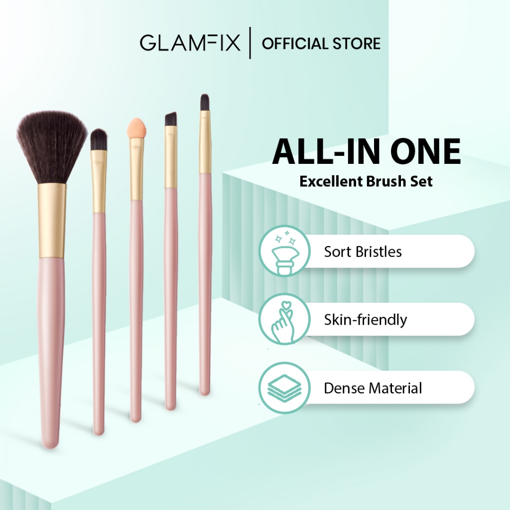 GLAMFIX Excellent Brush Set- Makeup Brush Set Eyeshadow Eyebrow Powder ...