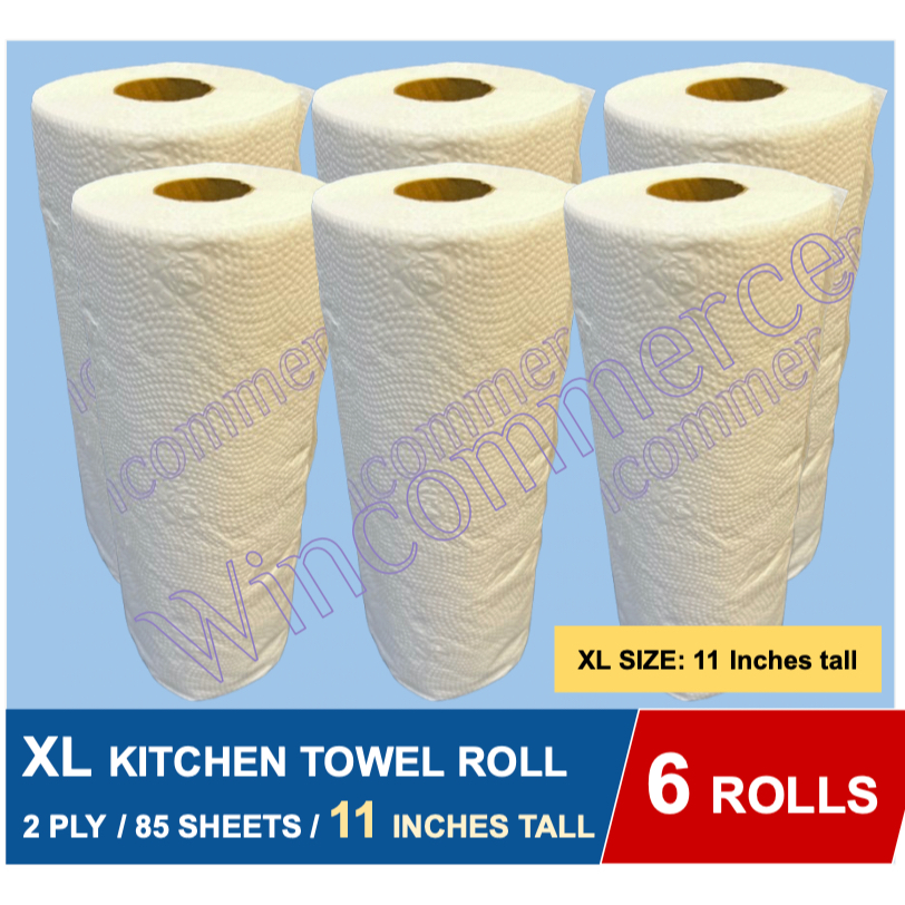 6 BIG ROLLS Kitchen Towel VIRGIN PULP 170 sheets 2ply [Kitchen Tissue ...