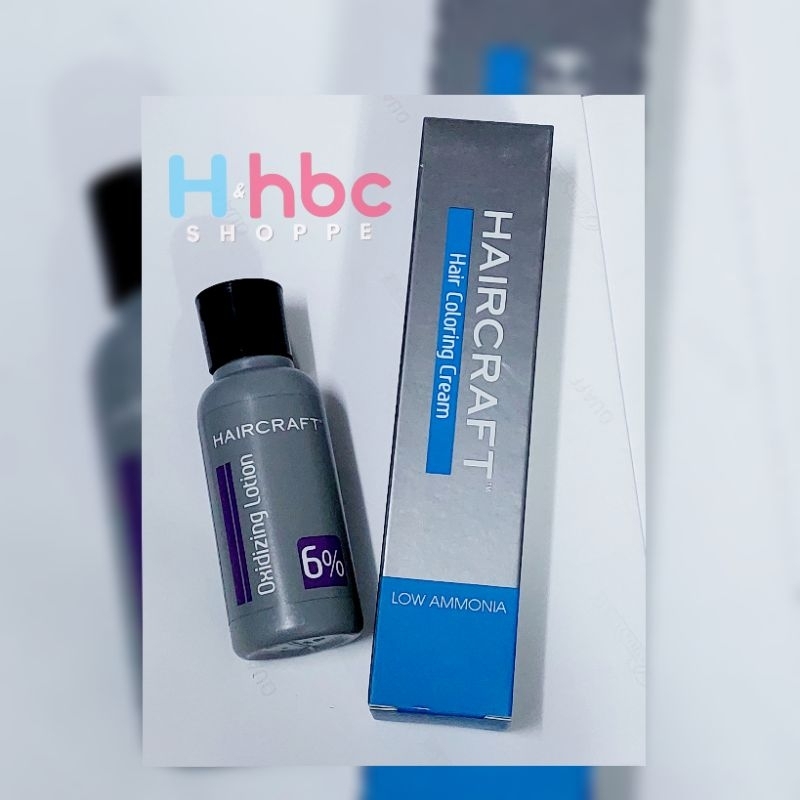 HBC Haircraft Low Ammonia Hair Coloring Bundle (Hair Color + Oxidizer ...