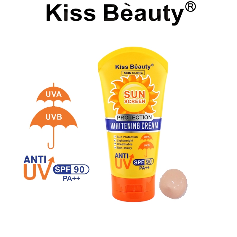 Kiss Beauty Skin Clinic Protection Whitening Cream SPF 90 PA+++: Anti-UV Sunscreen for Bright ...