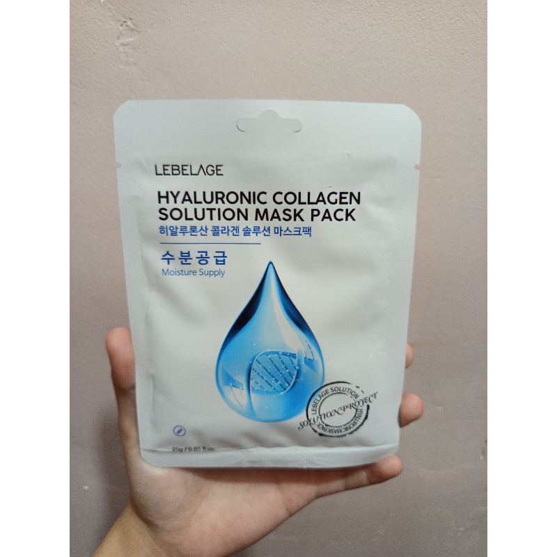 Lebelage Hyaluronic Face Mask 25g Moisturize your Skin! | Shopee ...