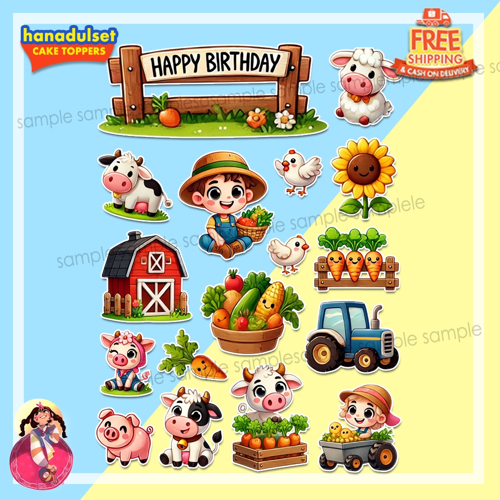 Farmers Cake Topper SET Farm Land Farming Farmville | Shopee Philippines