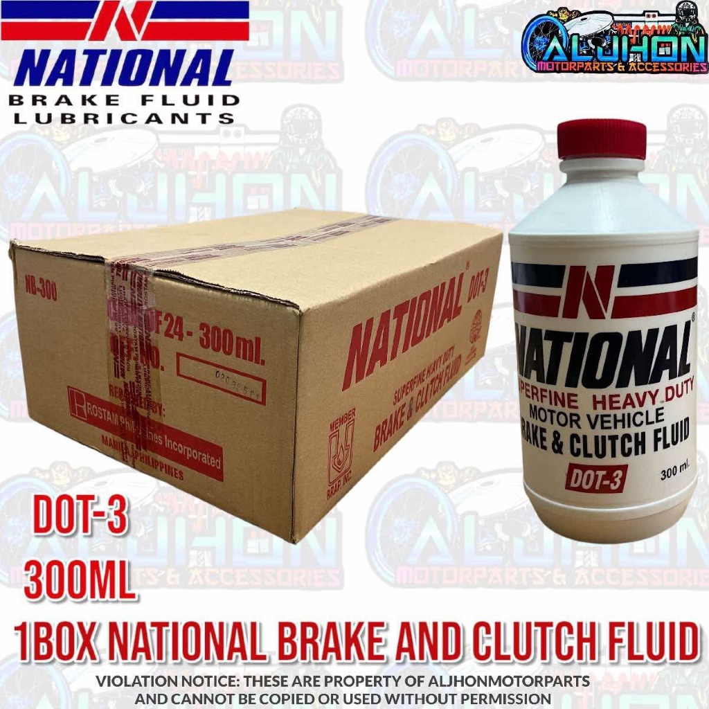1BOX NATIONAL BRAKE AND CLUTCH FLUID 300ML DOT-3 | Shopee Philippines