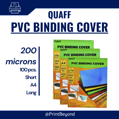 QUAFF PVC Binding Cover Clear 200microns Short/A4/Long 100pieces | Shopee Philippines