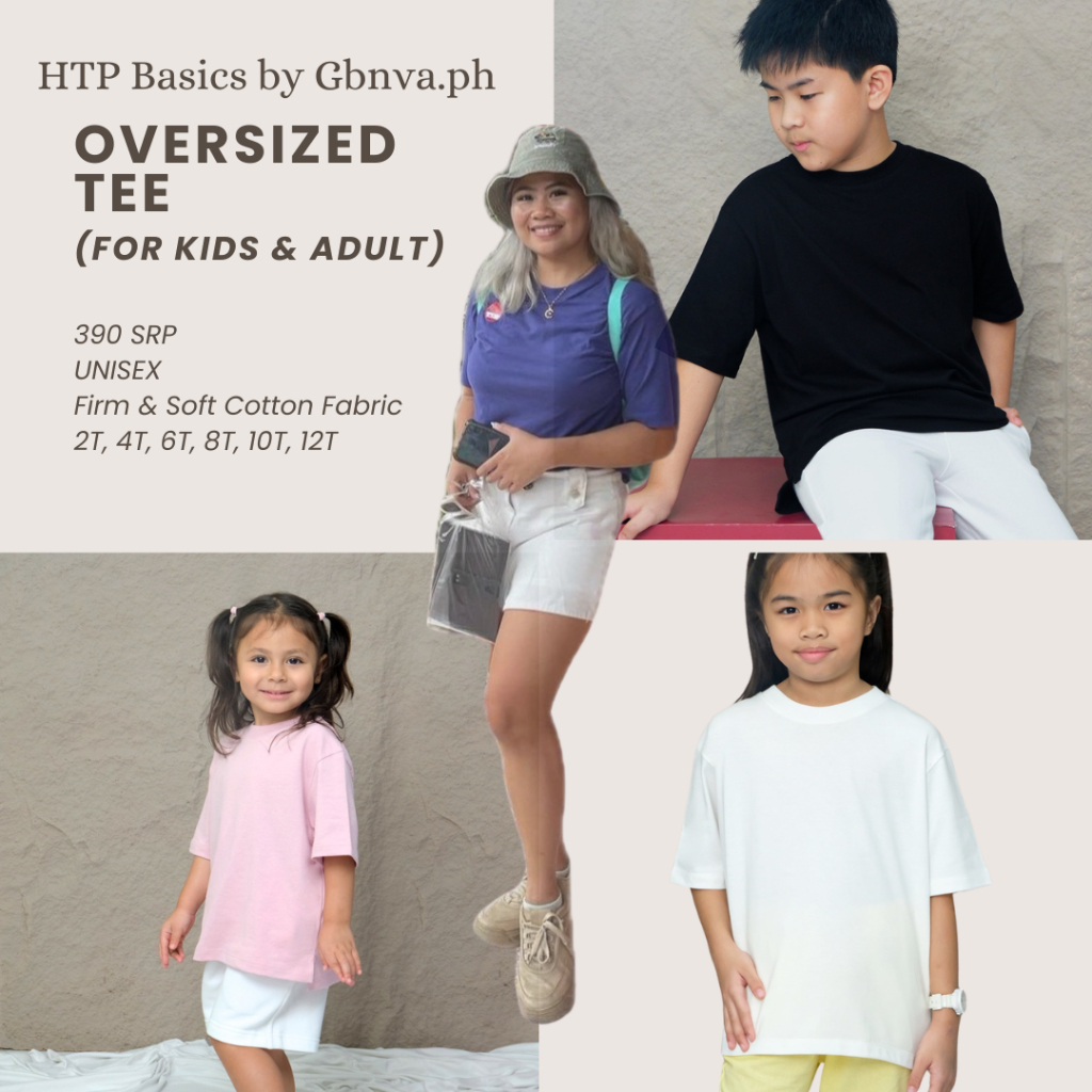 HTP KIDS OVERSIZED TEE (UNISEX) 2-13yo | GBNVA.PH | Shopee Philippines