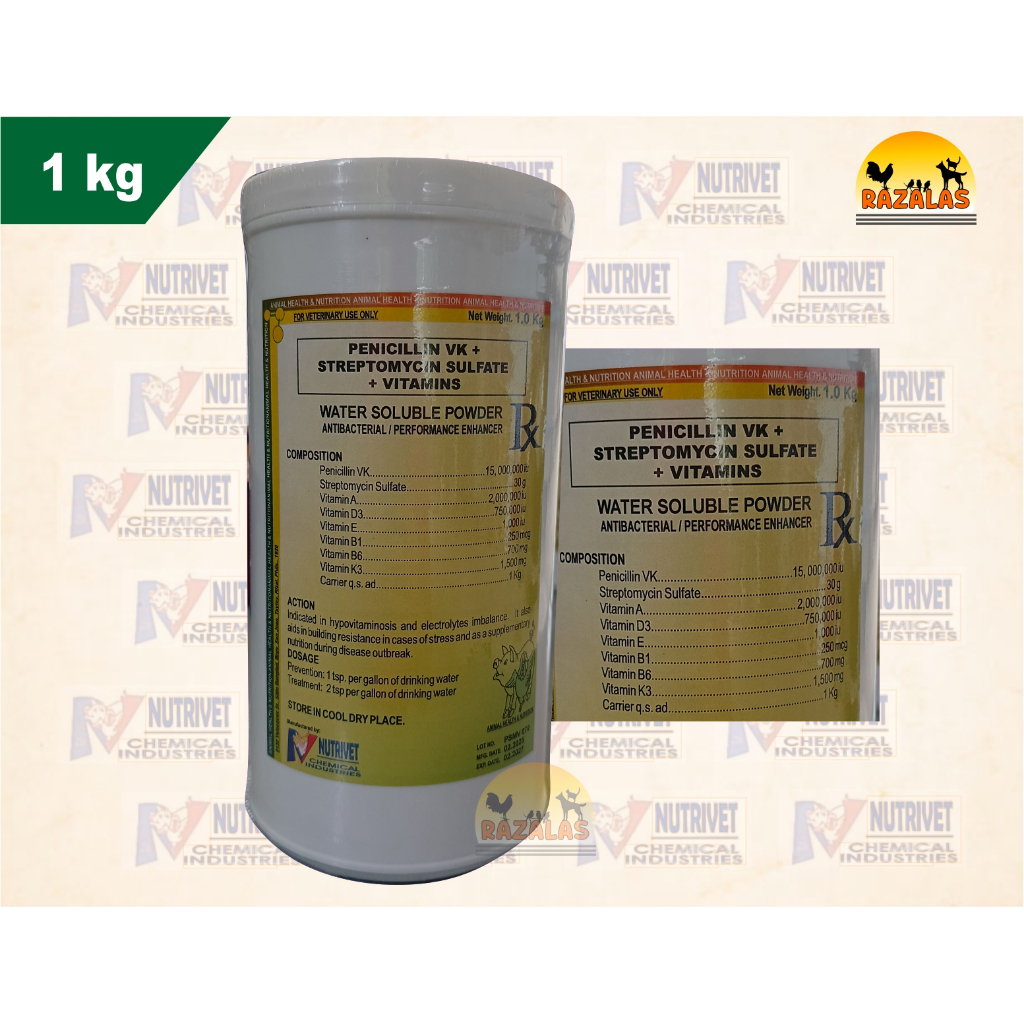 NUTRIVET PENICILLIN VK + STREPTOMYCIN SULFATE + VITAMINS 1KG ...