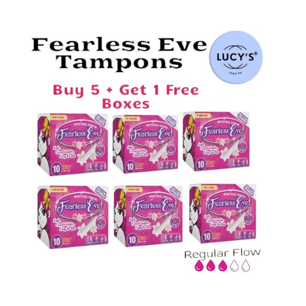 Fearless Eve Menstrual Tampons for Regular Flow Buy 5 Boxes + Get 1 ...
