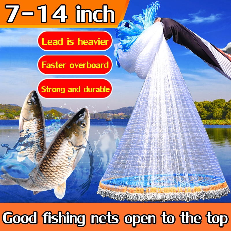 laya pang isda 2.4-7.2M Hand thrown Fishing nets, easy to use, Durable ...
