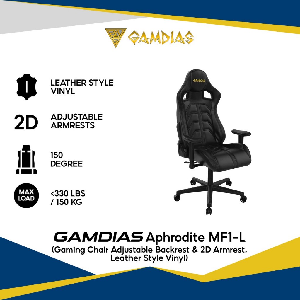 Gamdias Aphrodite MF1-L Gaming Chair (Adjustable Backrest & 2D Armrest ...