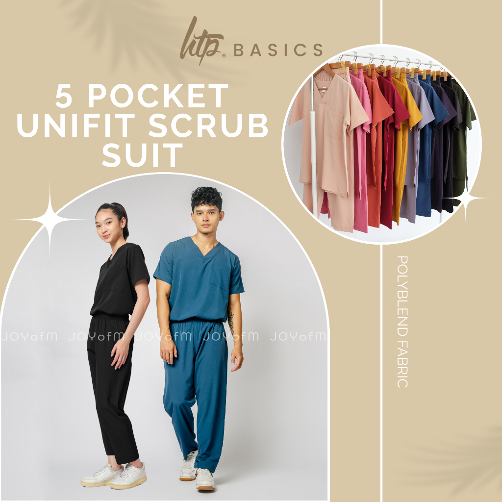 HTP Basics 5 Pocket UNIFIT Scrub Suit | Unisex Scrubs | Nurses/Doctors ...