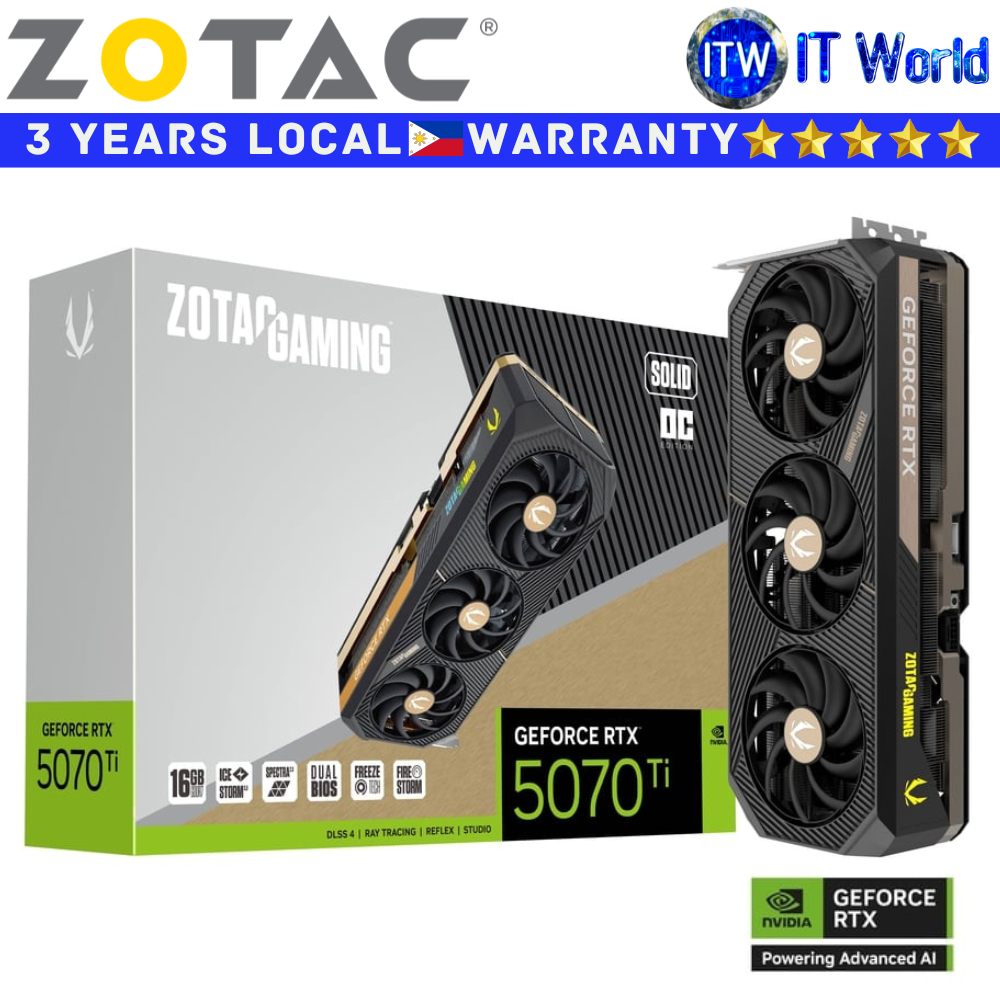 Itw | Zotac Gaming RTX 5070 Ti 16GB GDDR7 Solid OC Geforce Graphic Card ...