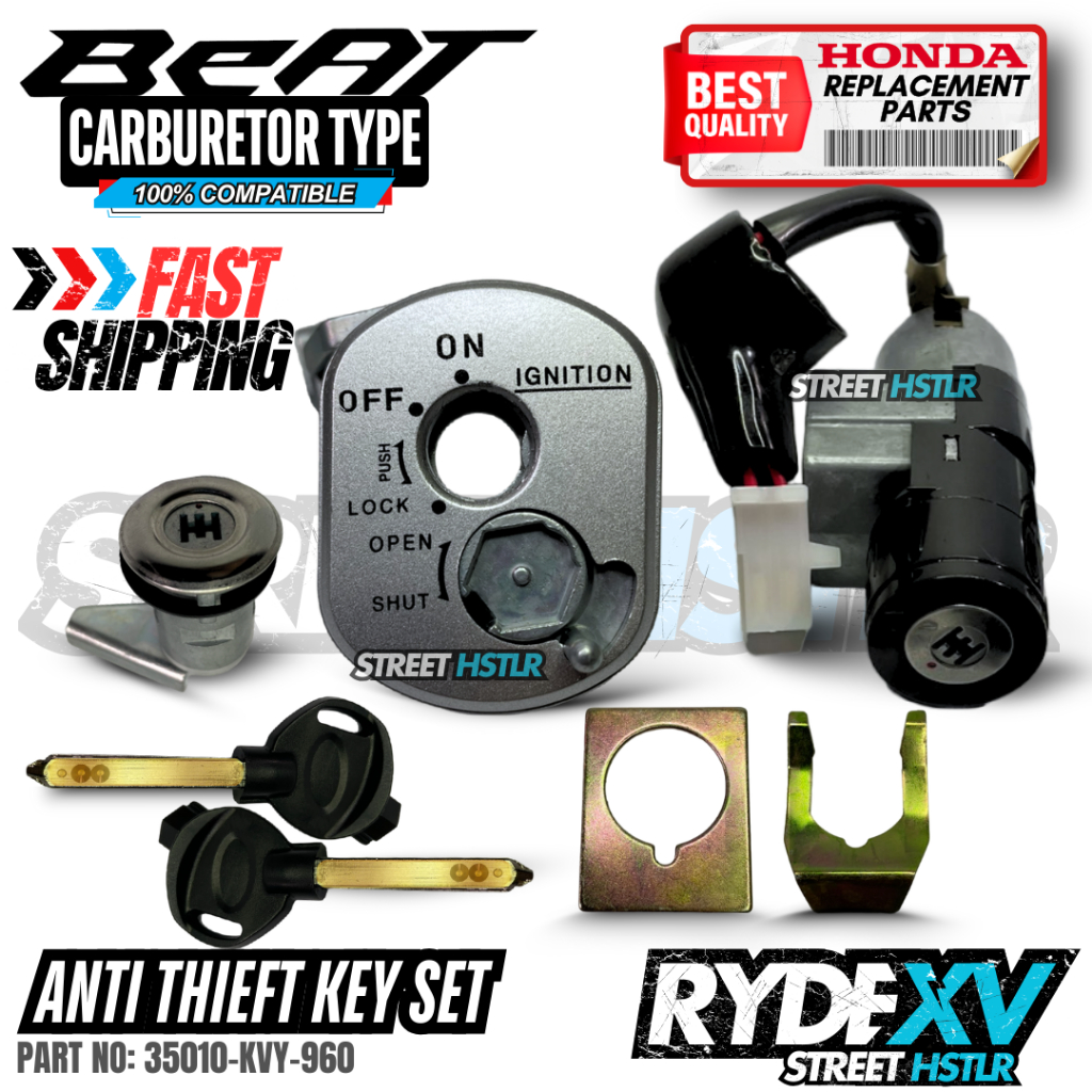 ANTI-THEFT KEY SET Honda Beat 110 Carburetor / Scoopy 110 (35010-KVY ...