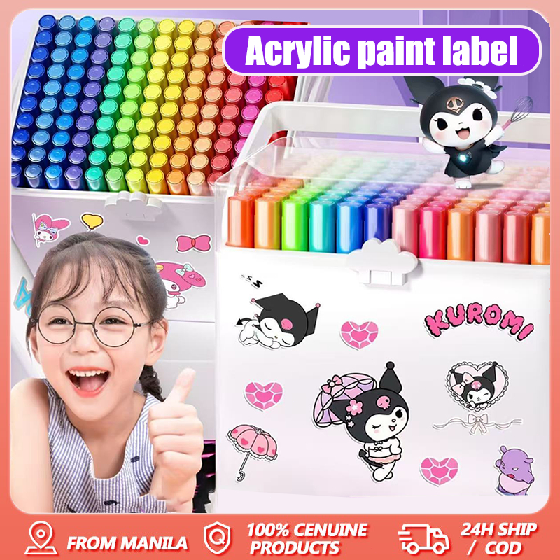 Cartoon Acrylic Paint Marker Paintbrush Kid Students Color Pen Set ...