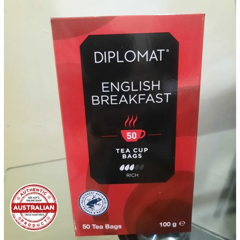 Diplomat English Breakfast 50 tea bags 100g Imported from Australia ...