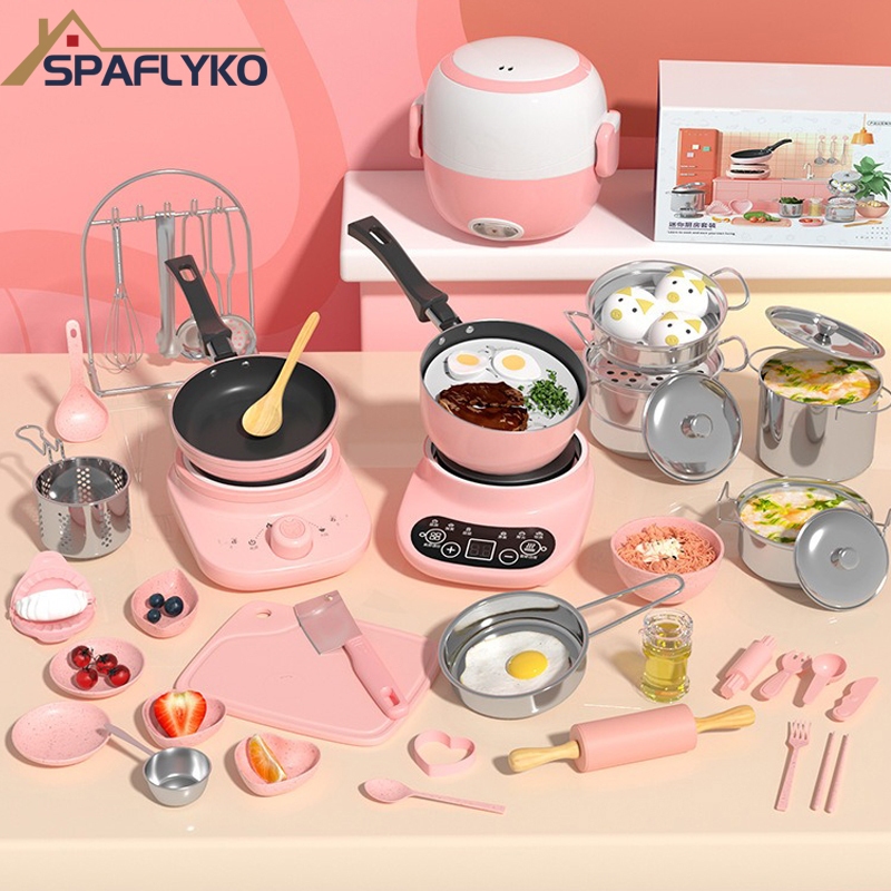 SPAFLYKO Real Mini Cooking Set For Kids Kitchen Toys Set for Kids Girls ...