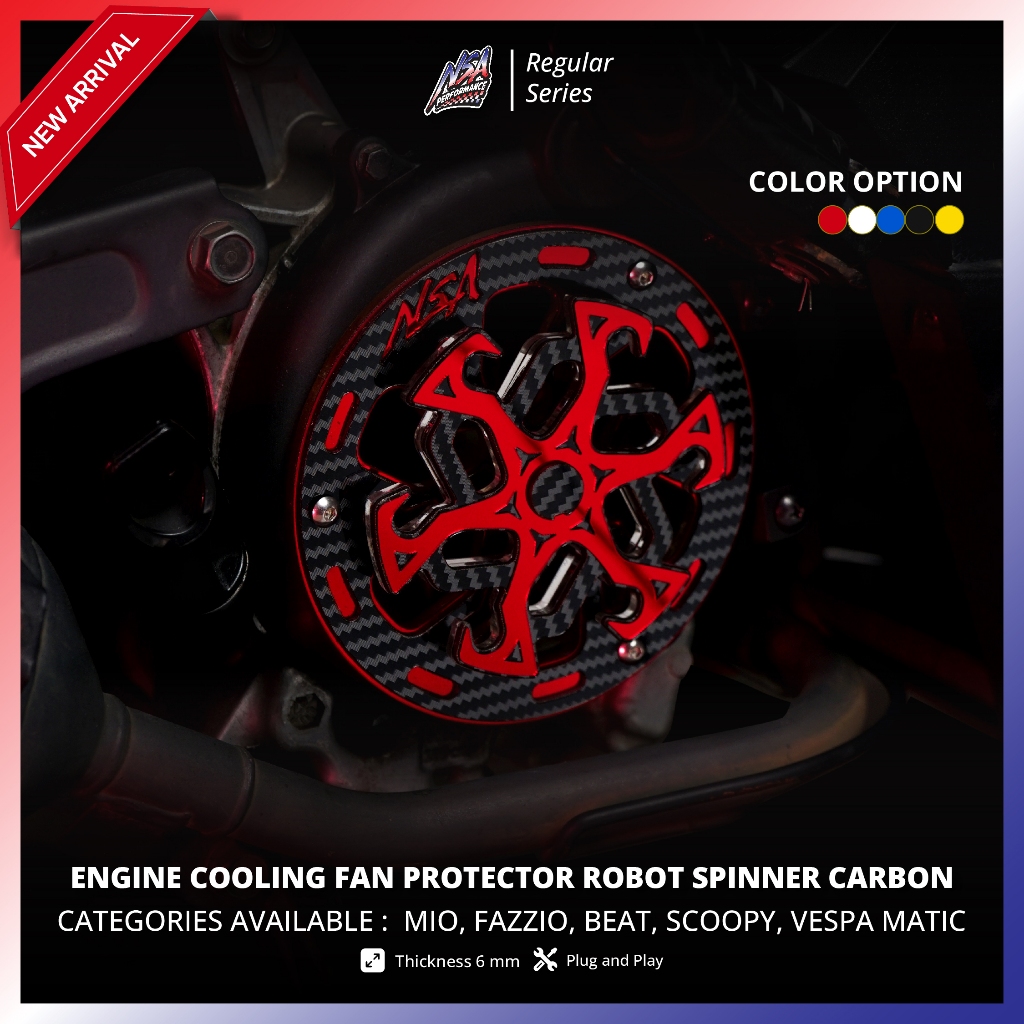 NSA COVER FAN SPINNER ROBOT TYPE CARBON SERIES – UNIVERSAL MOTORCYCLE ...