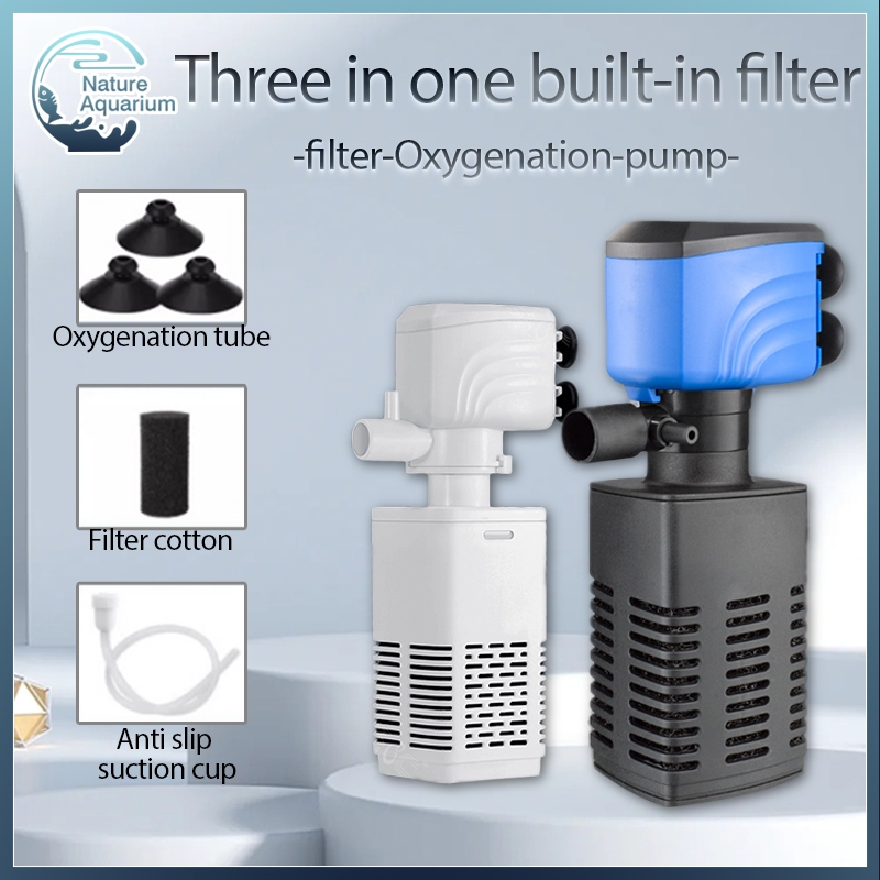 Mini Aquarium Filter With Submersible Oxygen Pump for Fish Tank and ...