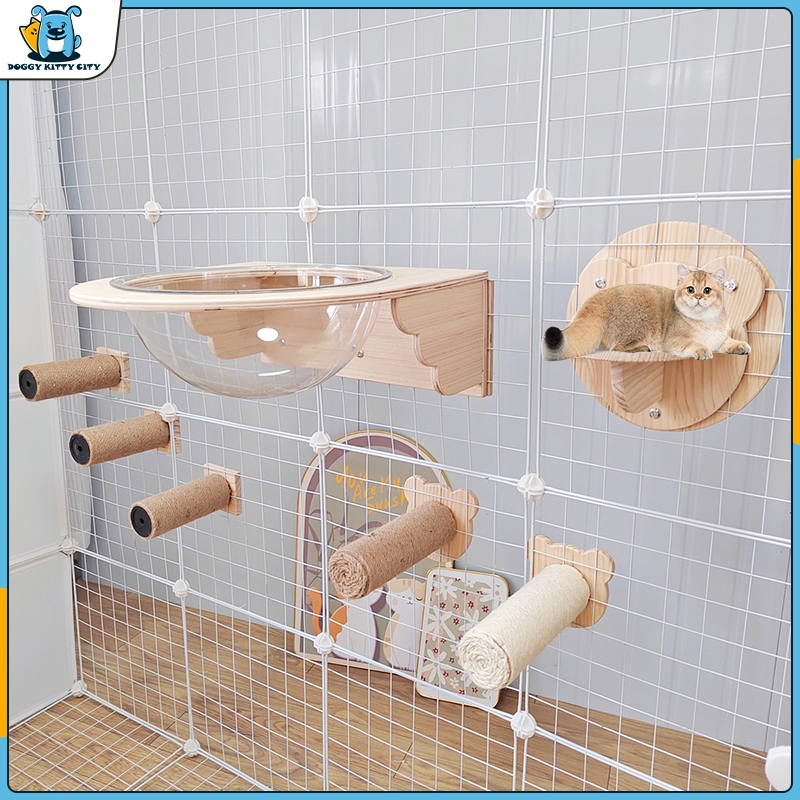 Sturdy Cat Tree with Space Capsule All-in-One Climbing Frame Scratching ...