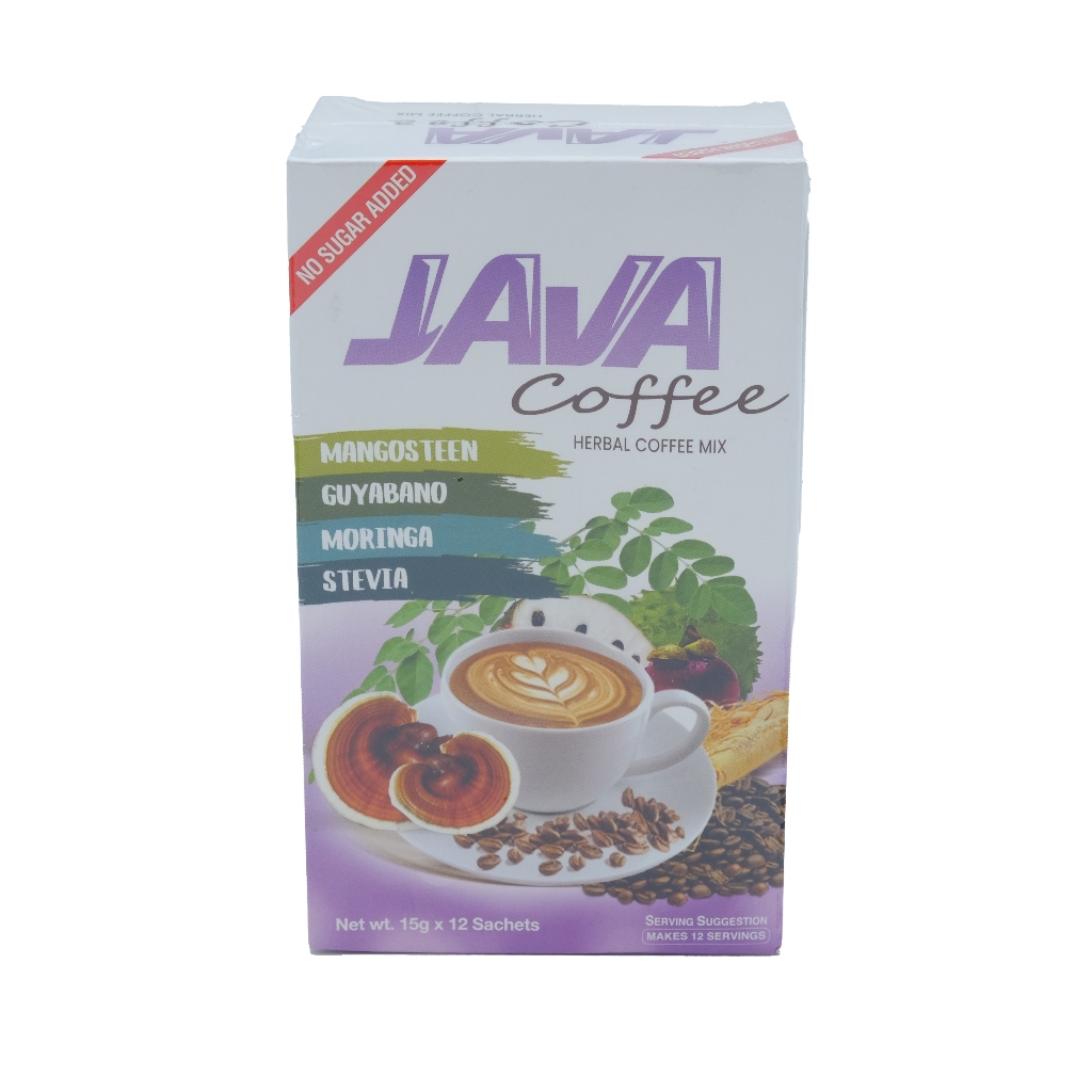 Java Herbal Coffee Mix 4-in-1 (15g x 12 Sac) Mangosteen Guyabano ...