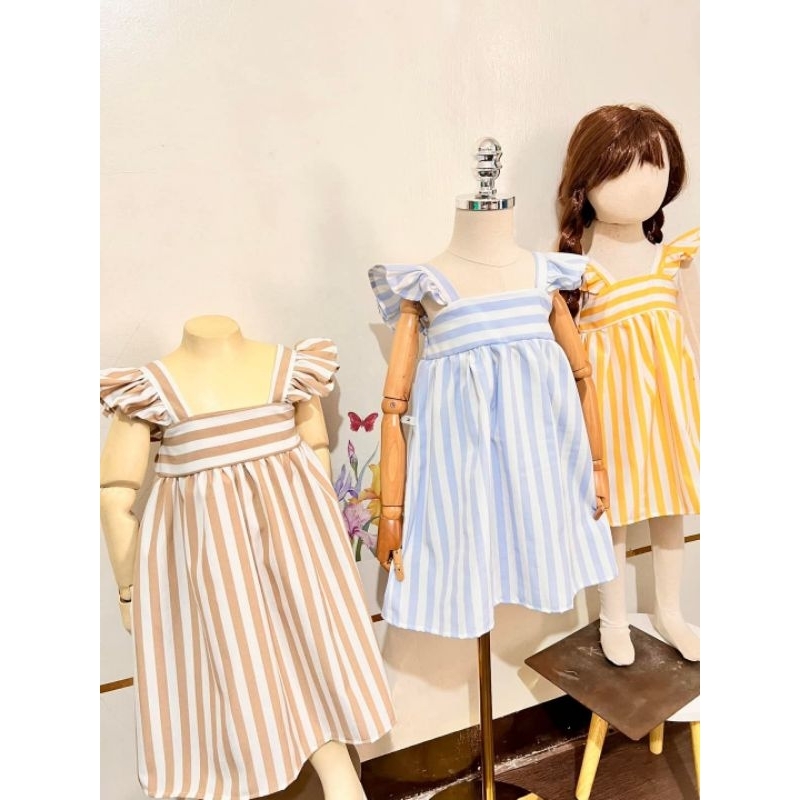 Little Vella Frill Strap Stripe Dress ( 1-6 Years Old) | Shopee Philippines