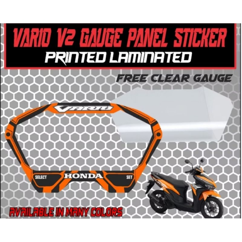 honda vario v2 gauge panel sticker printed laminated with free clear ...