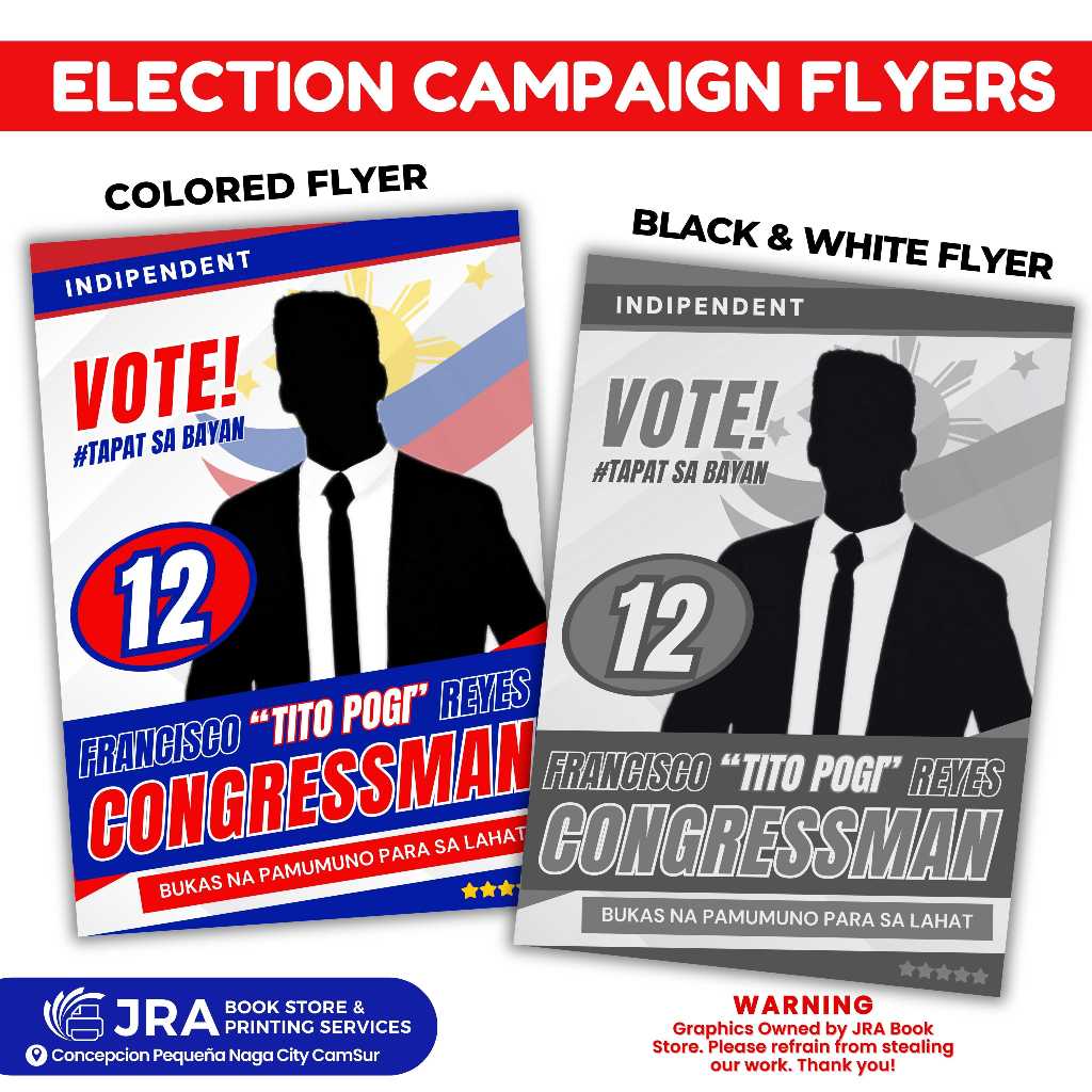 A5/A6 Size Election Campaign Poster and Flyers 100 Pieces (PM MUNA BAGO ...