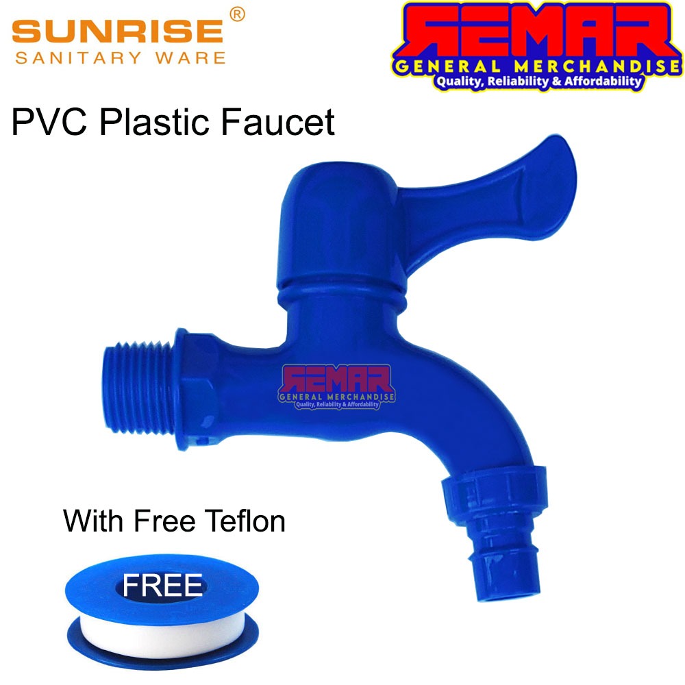 PVC Plastic Faucet High Quality with Free PTFE Teflon Tape 1/2 20mm I ...