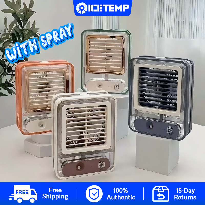 IceTemp Portable USB Mini Desk cooling Fan with Humidifying Water Nano ...