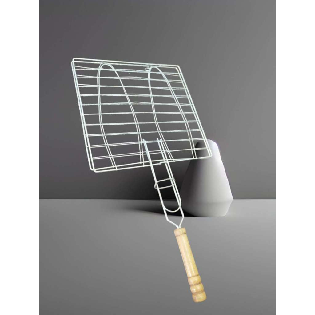 Fish Grill Net Bbq Grill Net Folding Grill Net With Wood Handle ...
