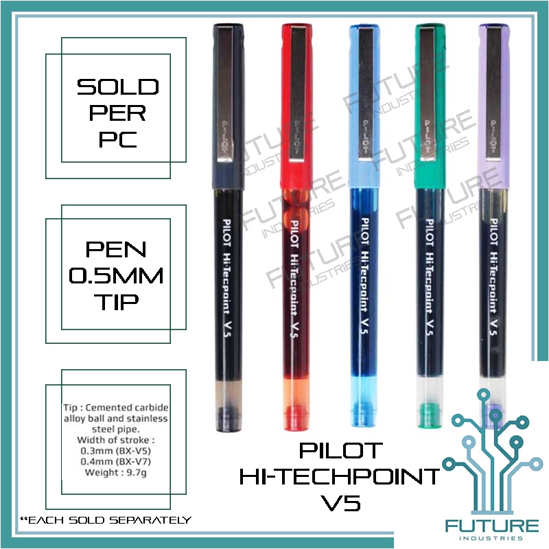 Pilot V5 Ballpen V5 0.5mm Gel Pen Liquid Ink Hi Tec Point Black Blue ...