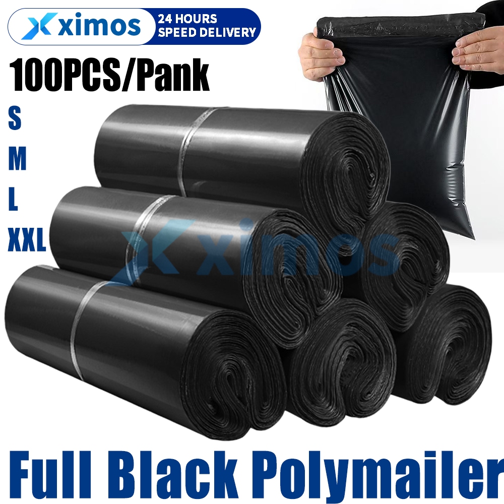 100pcs Black Express Packing Bag Plain Courier Pouch Express Pouch ...