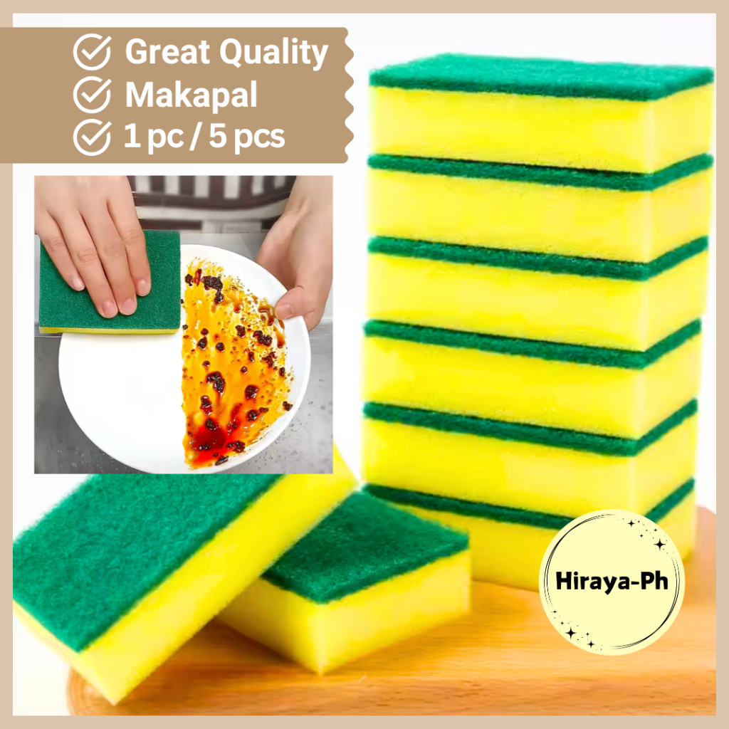 Hiraya Ph 5 pcs Dishwashing Sponge Scouring Pad Scrub Double Sided ...
