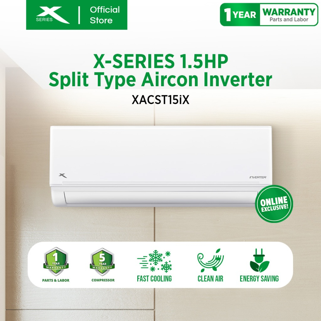 Xtreme/X-SERIES 1.5HP Split Type Aircon inverter aircon 2-way Draining ...