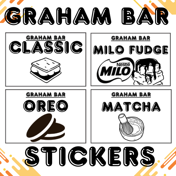 SQUARE 100 PCS GRAHAM BAR STICKERS NEGOSYO BUSINESS LABEL STICKER ...
