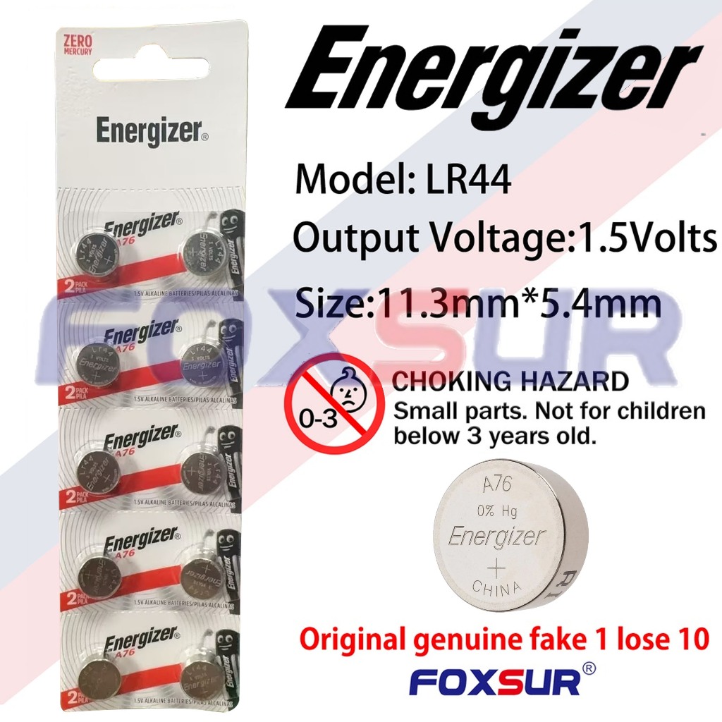 Energizer LR44 A76 Battery (10pcs) AG13 G13A Button Cell LR-44 A-76 ...