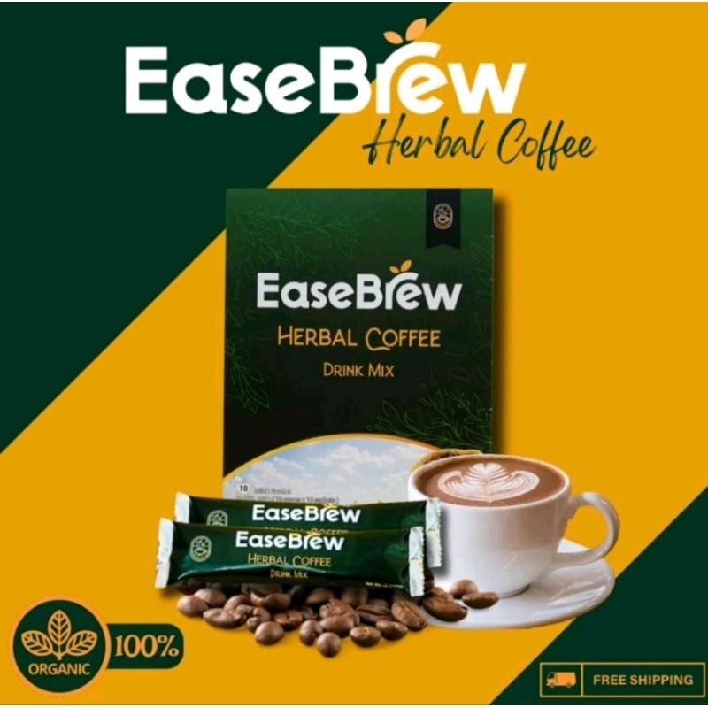 EaseBrew Herbal Coffee ( 1Box 10 Sachet ) | Shopee Philippines