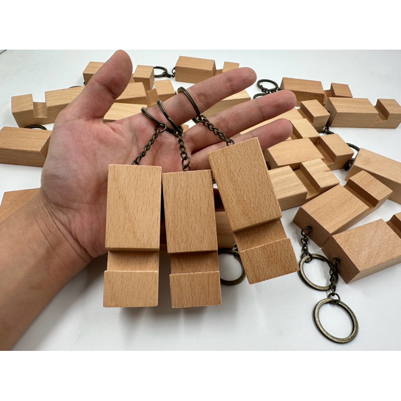 Wooden Keychain Phone Stand/Holder | Beech Wood | For Engraving and ...