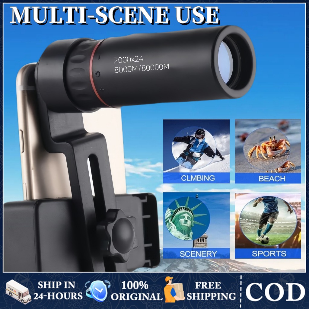 Mini Monocular Telescope Night Vision Long Range Camping Mobile Zoom ...