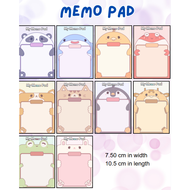 CUTE MEMO PADS / NOTEPADS | Shopee Philippines