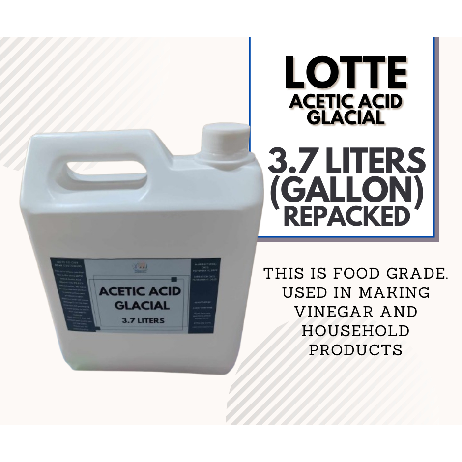 LOTTE ACETIC ACID GLACIAL 1 GALLON 3.7 LITERS (APPROX) - NEW PACKAGING ...