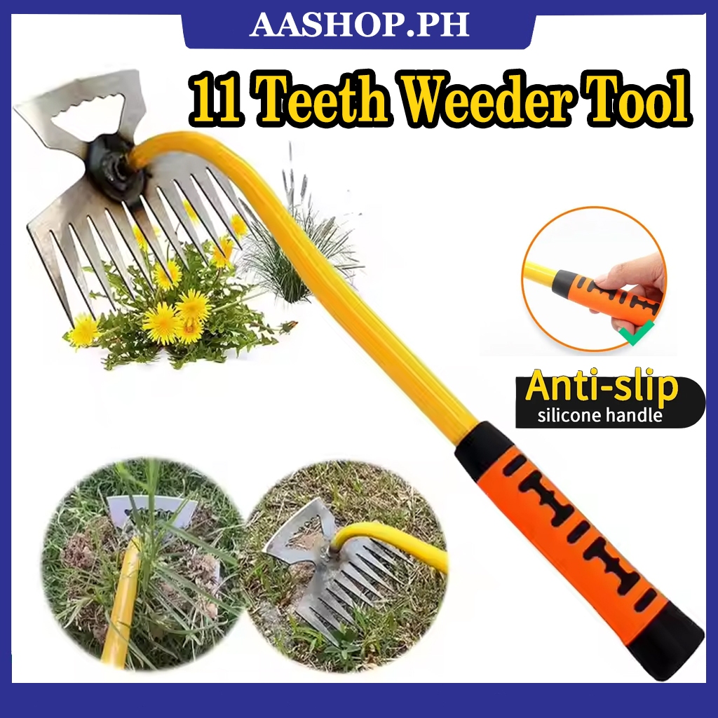 11 Teeth Weeding Uprooting Tool Multi Purpose Kalaykay for Garden Grass ...