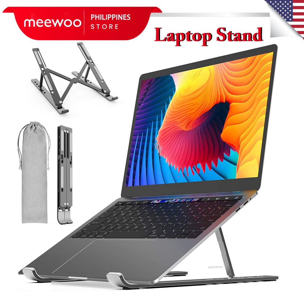 Meewoo Laptop Stand Aluminum Alloy Foldable Laptop Stand Adjustable ...