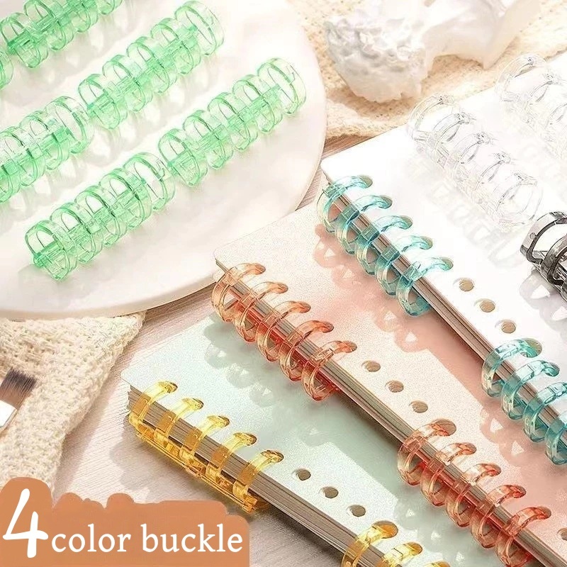 5 Holes Loose-Leaf Plastic Binding Ring DIY Transparent Binder Loop ...