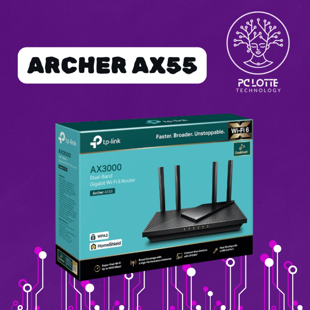 TP-Link AX3000 Dual-Band Gigabit Wifi-6 Router (Archer AX55) | Shopee ...