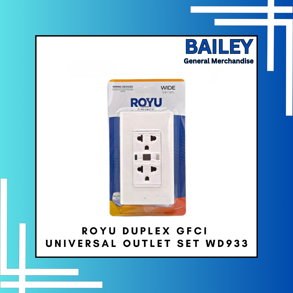 ROYU DUPLEX GFCI UNIVERSAL OUTLET SET WD933 (bailey_genmerch) | Shopee ...