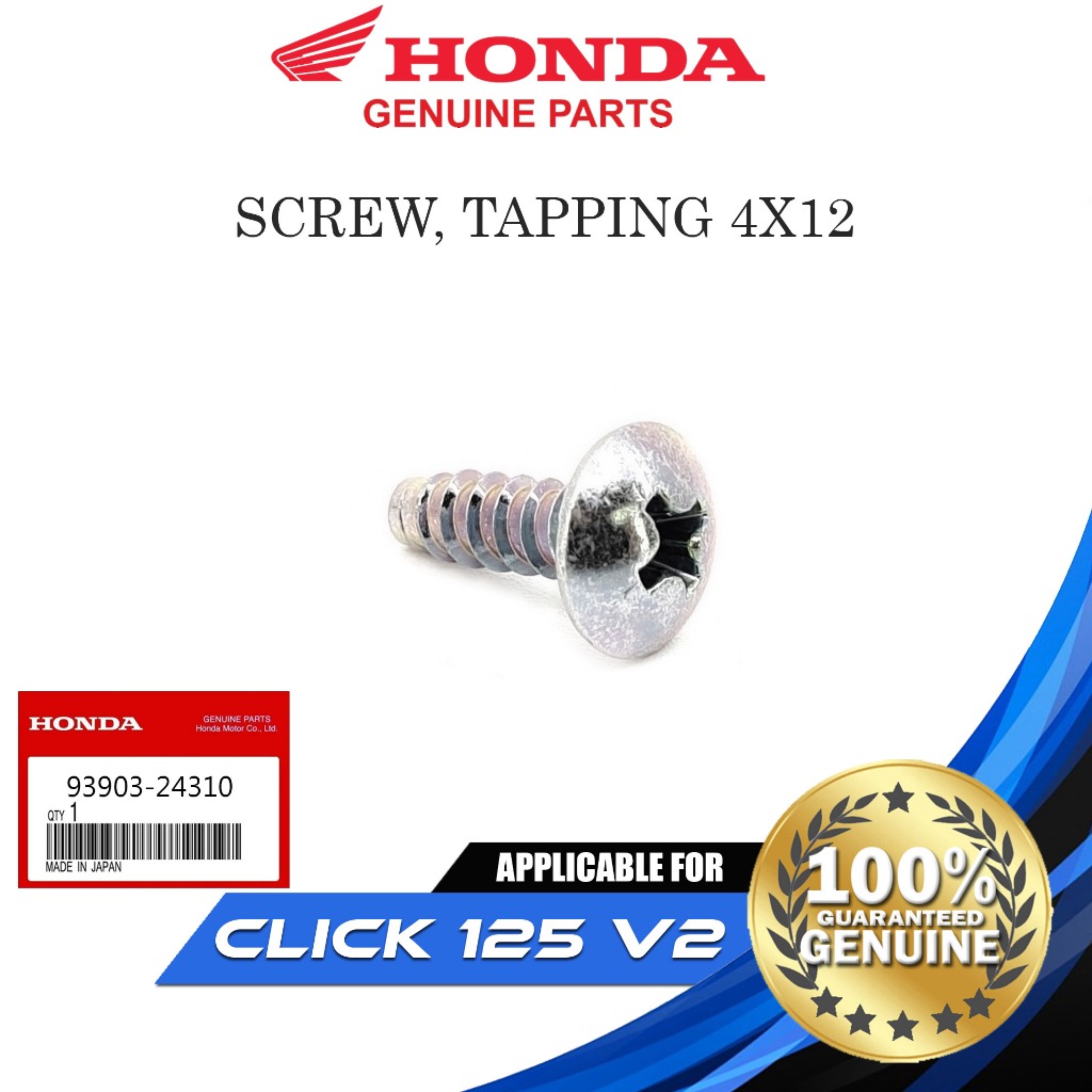 HONDA GENUINE SCREW TAPPING 4X12 FOR CLICK125i V1,V2/CLICK150i/ADV150 ...