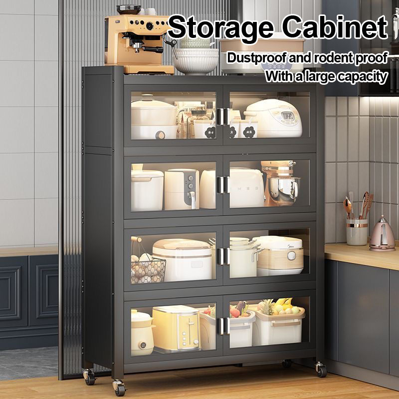 Kitchen Dustproof Storage Cabinet Carbon Steel Multi-function Wardrobe ...