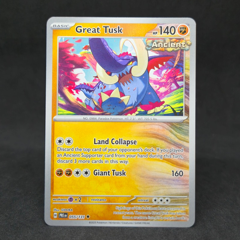 Pokemon TCG Great Tusk 055/131 2025 Scarlet & Violet Prismatic Evolutions | Shopee Philippines