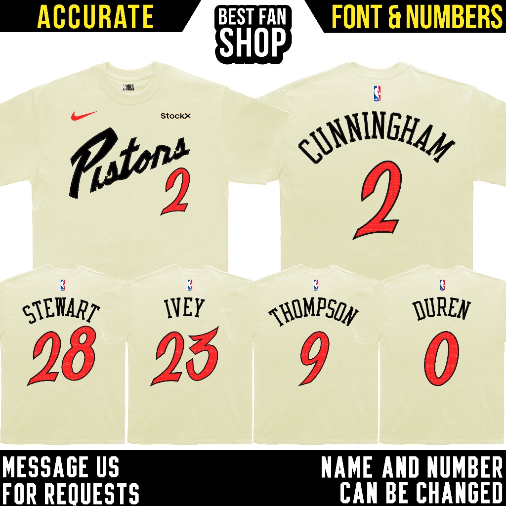 【Premium】P/I/S/T/O/N/S Detroit Basketball T Shirt Cade Cunningham ...