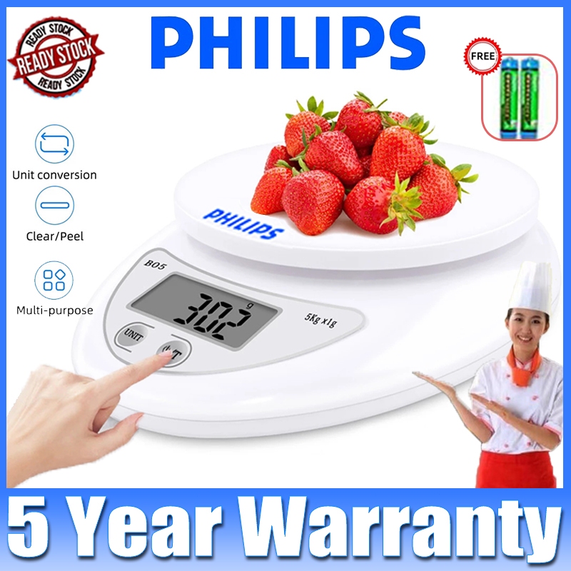 PHILIPS Portable Digital Kitchen Scales Food Balance Measuring Weighing ...